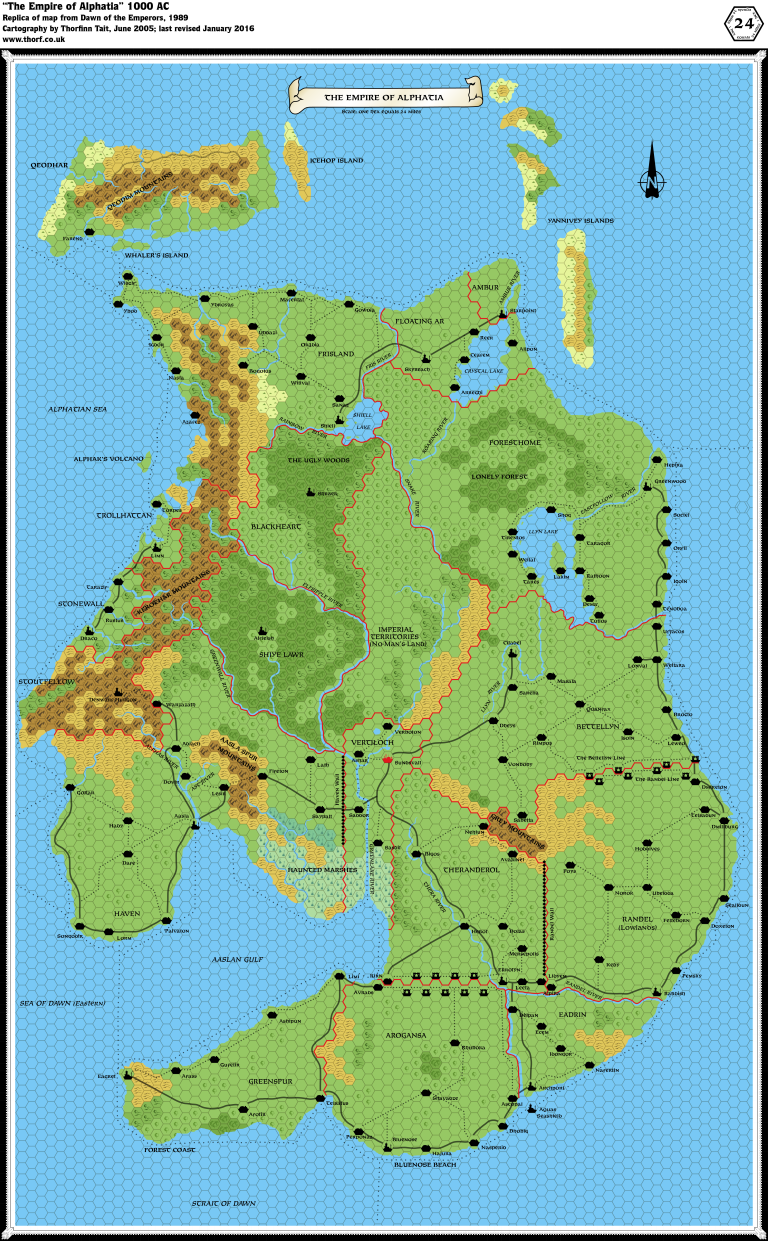 Dawn of the Emperors Alphatia, 24 mi/hex | Atlas of Mystara
