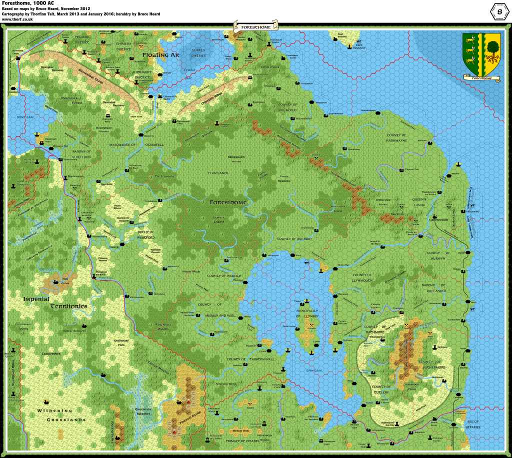 Foresthome, 8 miles per hex | Atlas of Mystara