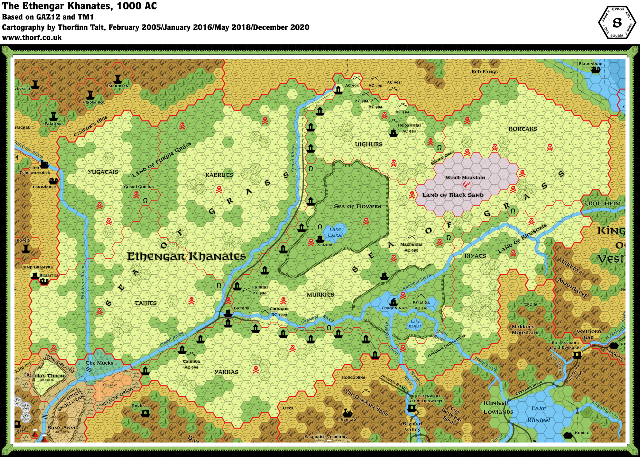 Ethengar, 8 miles per hex | Atlas of Mystara