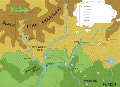 Eastern Karameikos, 3 miles/hex (1986) | Atlas of Mystara