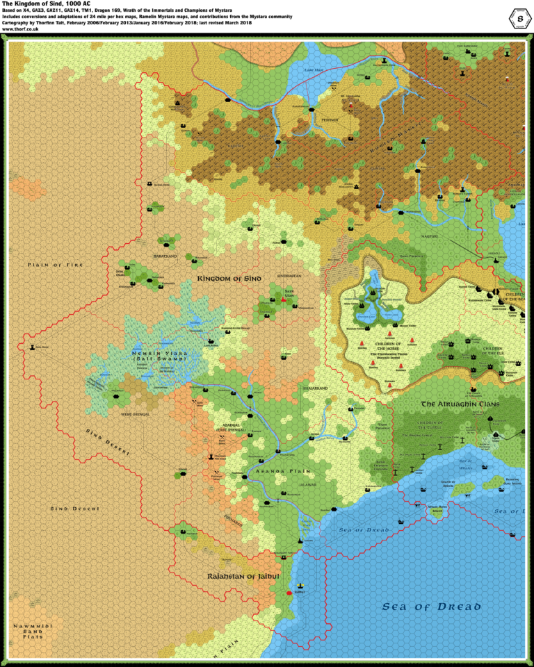 Sind, 8 miles per hex | Atlas of Mystara