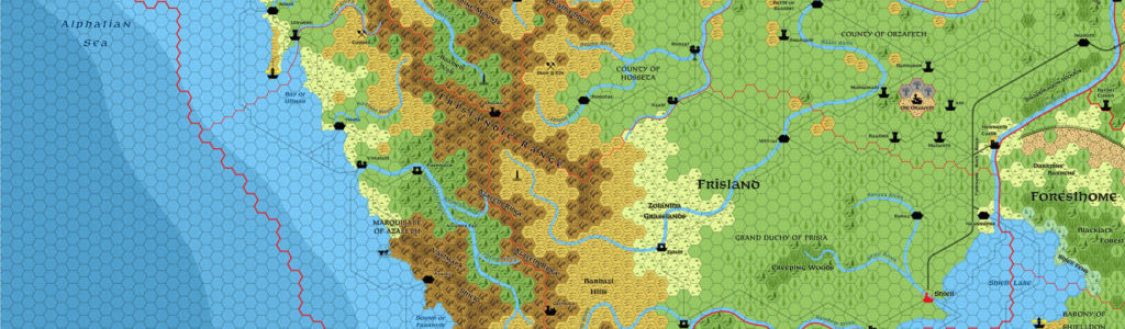Frisland, 8 miles per hex | Atlas of Mystara