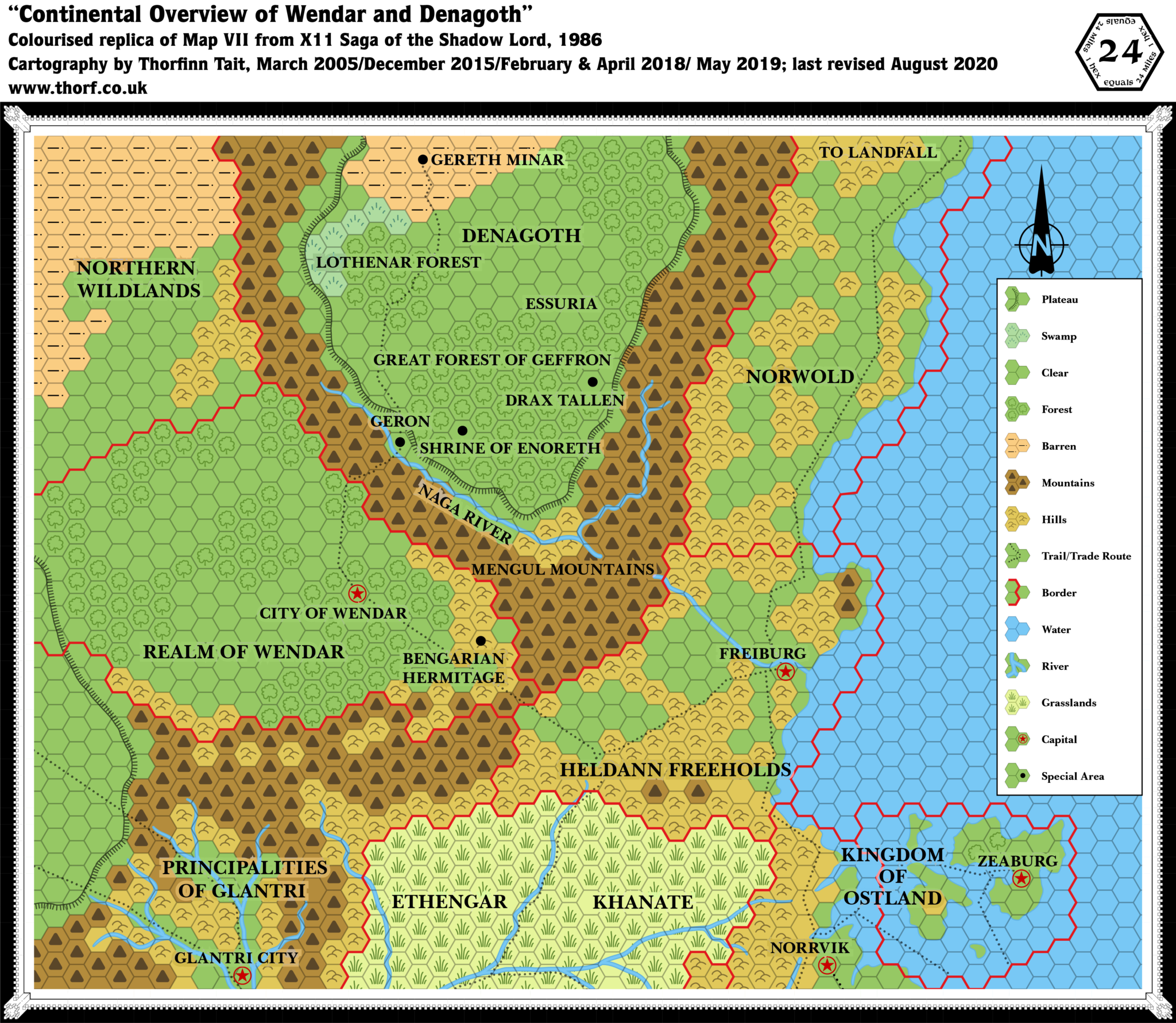 X11 Wendar & Denagoth, 24 miles per hex | Atlas of Mystara