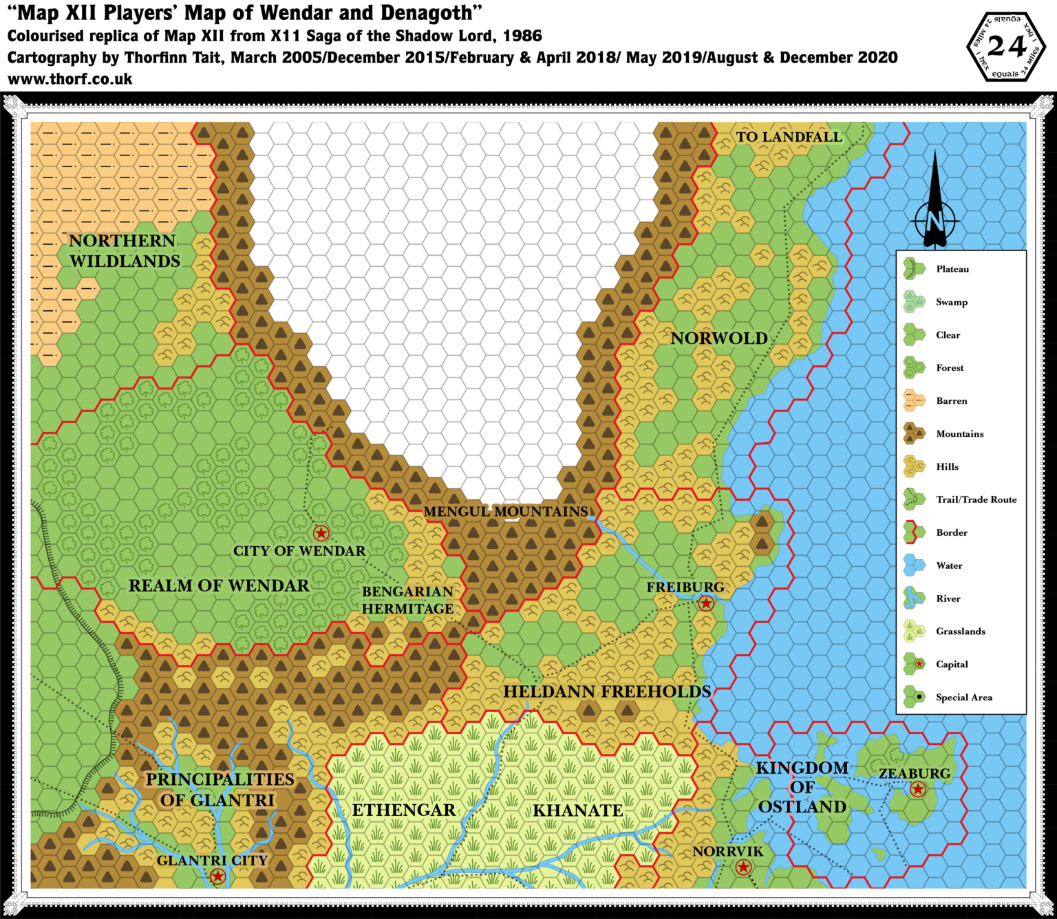 X11 Wendar & Denagoth, 24 miles per hex | Atlas of Mystara