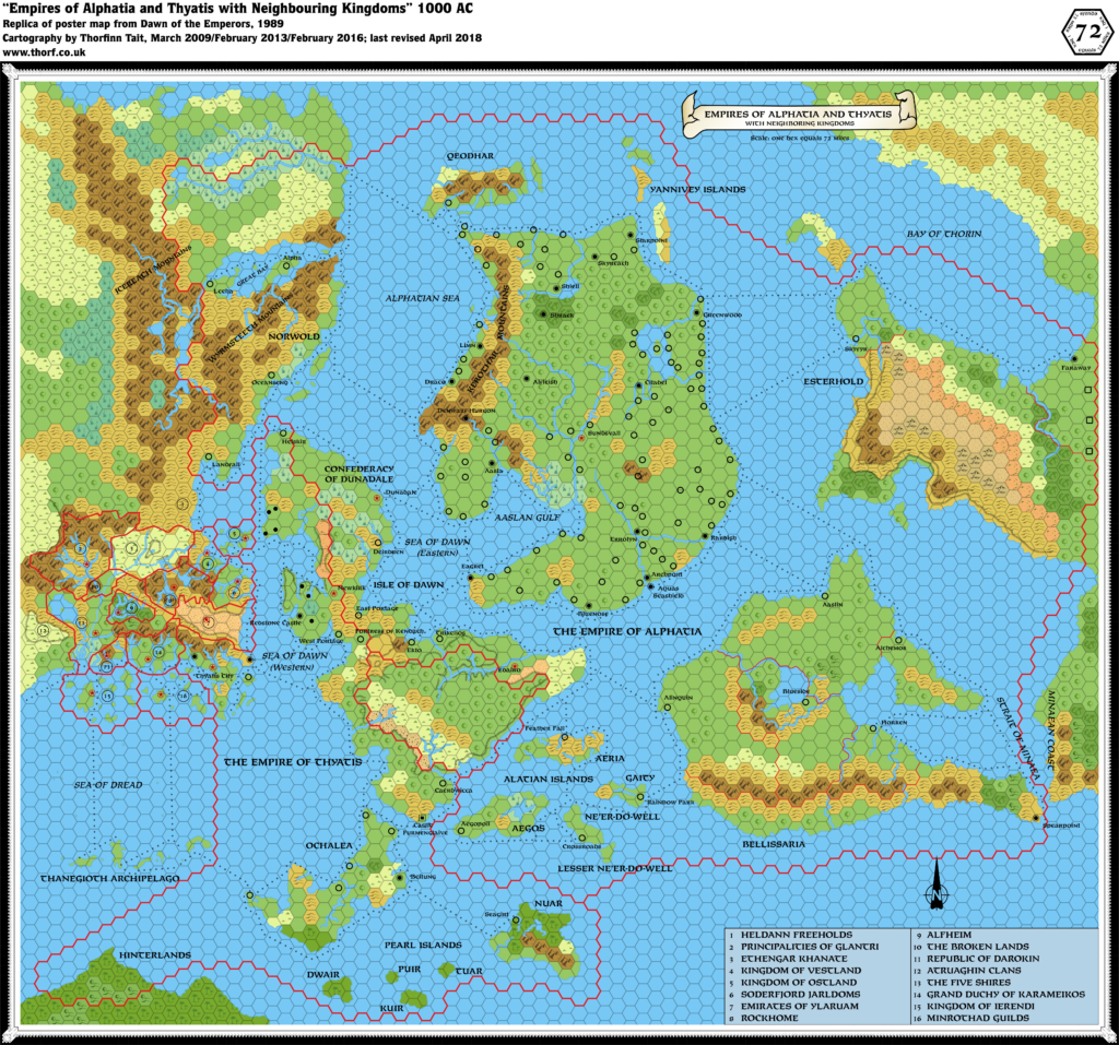 Replica of Dawn of the Emperors’ poster map of the Empires of Alphatia ...
