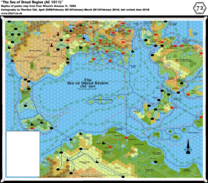 Poor Wizard’s Almanac II Sea of Dread, 72 miles per hex | Atlas of Mystara