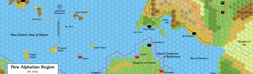 Poor Wizard's Almanac III New Alphatian Region, 72 miles per hex ...