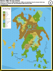 Isle of Dread, 4 miles per hex (1985) | Atlas of Mystara