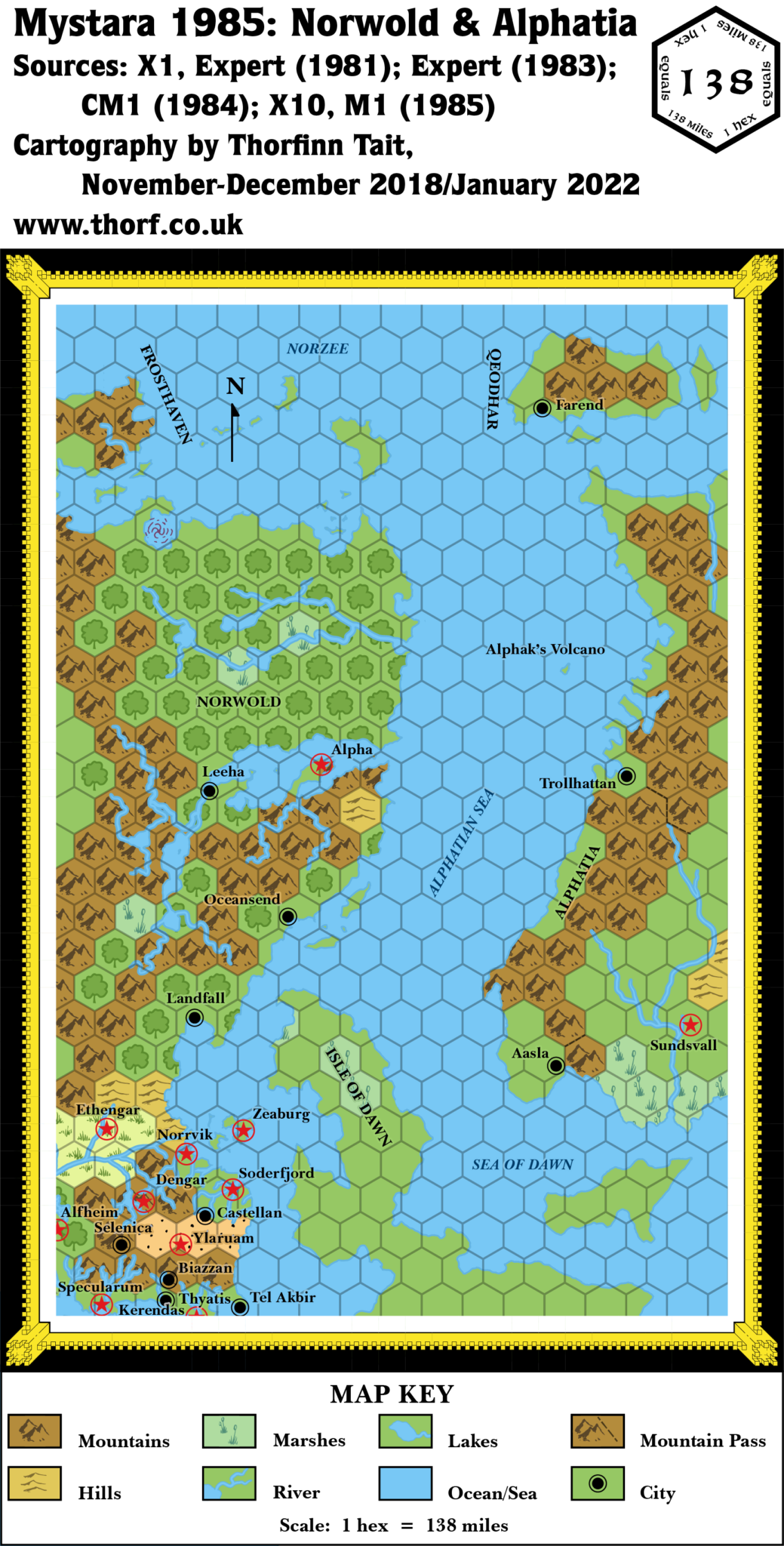 Norwold & Alphatia, 138 mph (1985) | Atlas of Mystara
