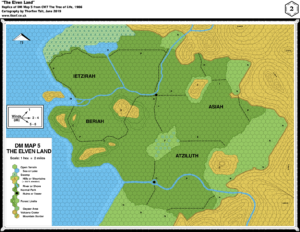 CM7 The Elven Land, 2 miles per hex | Atlas of Mystara