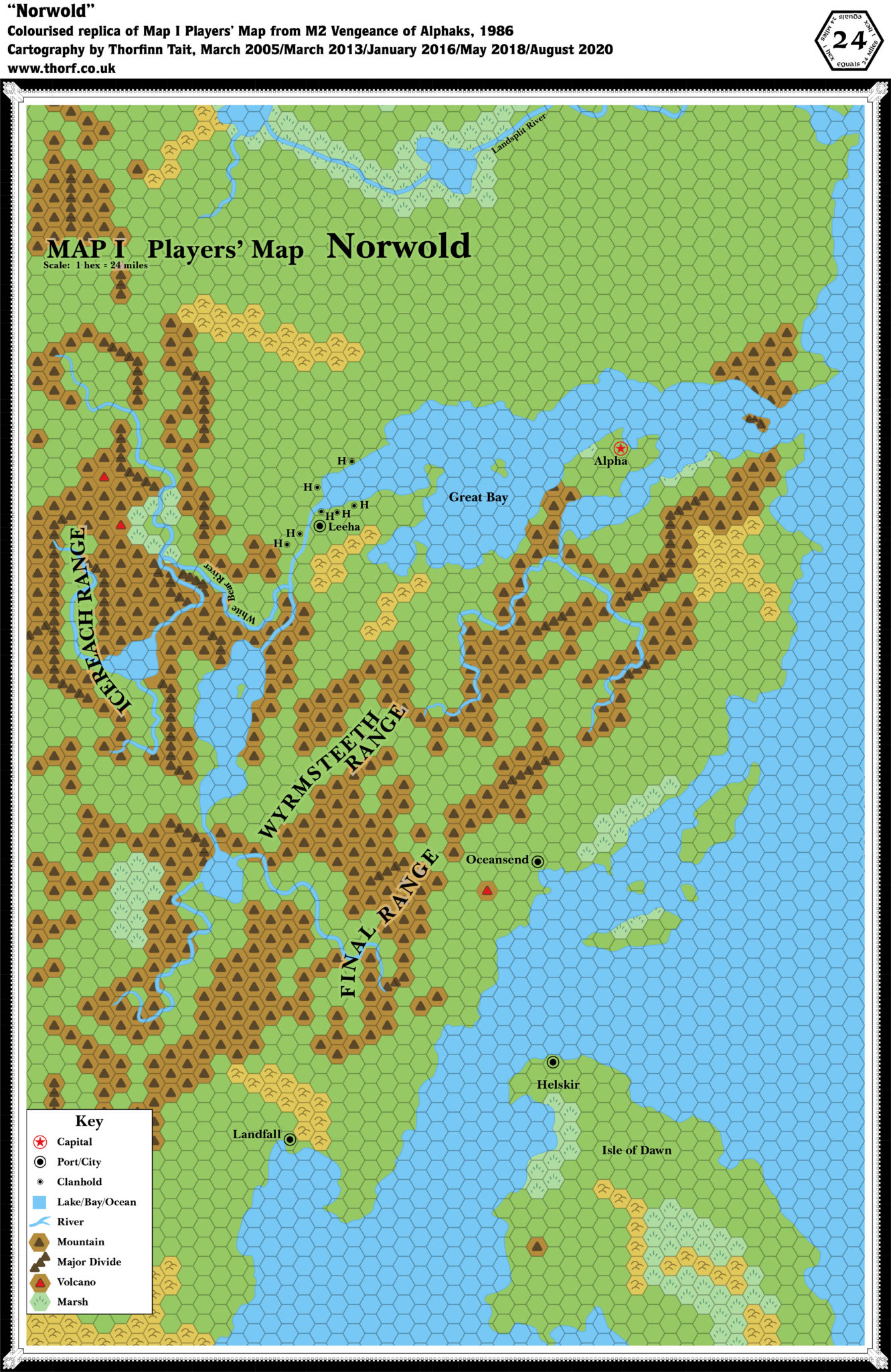 M2 Norwold, 24 miles per hex | Atlas of Mystara