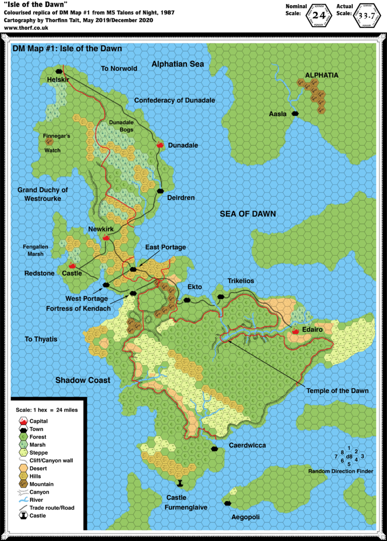 M5 Isle of Dawn, 24 miles per hex | Atlas of Mystara