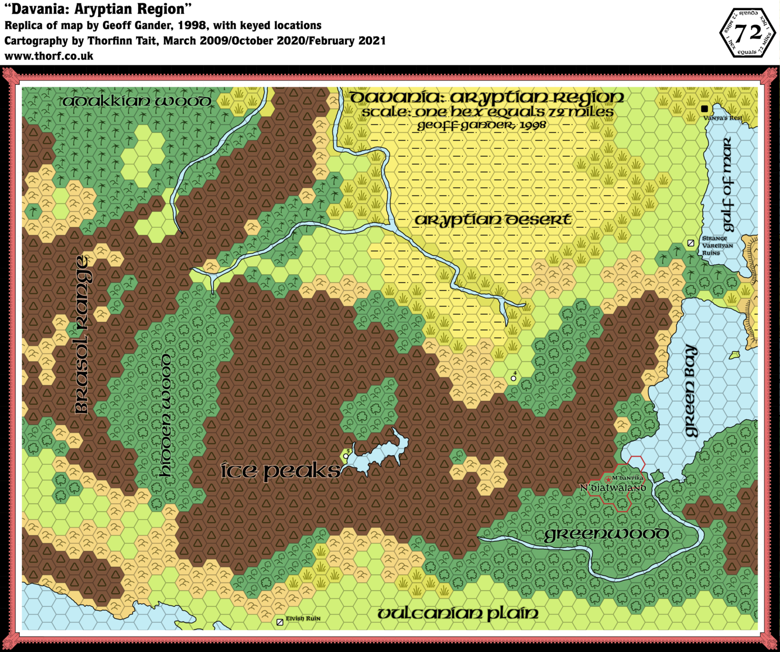Geoff’s Aryptian Region, 72 miles per hex | Atlas of Mystara