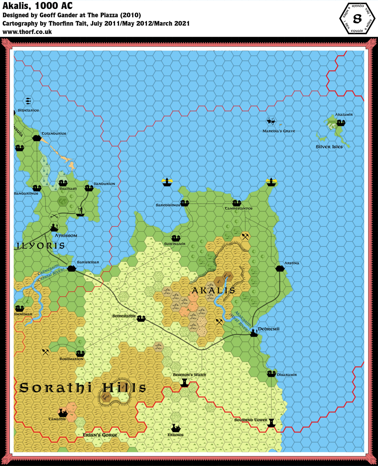 Geoff’s Akalis, 8 miles per hex | Atlas of Mystara