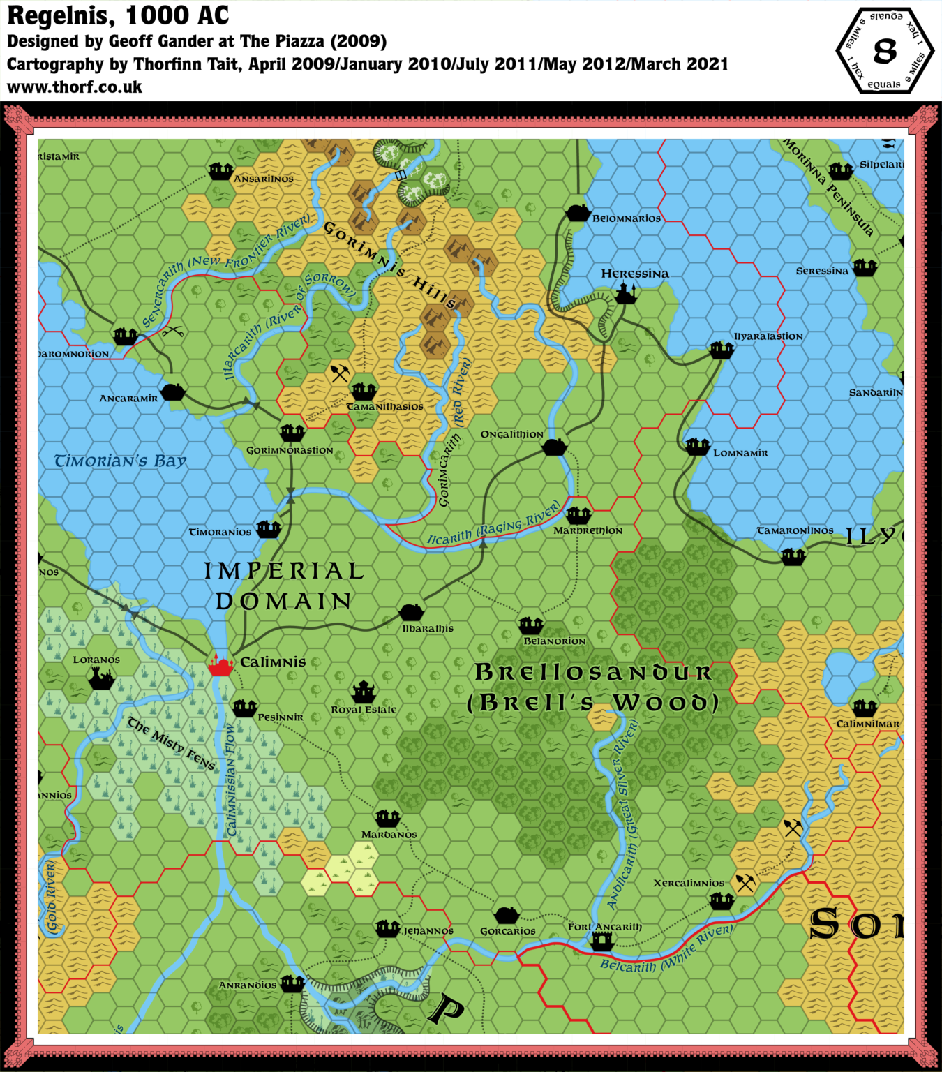 Geoff’s Imperial Domain, 8 miles per hex | Atlas of Mystara