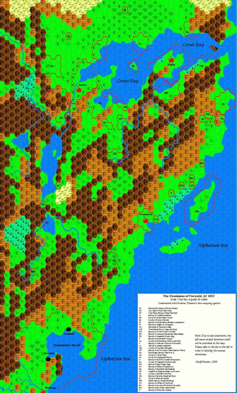 Geoff’s Norwold, 24 miles per hex | Atlas of Mystara