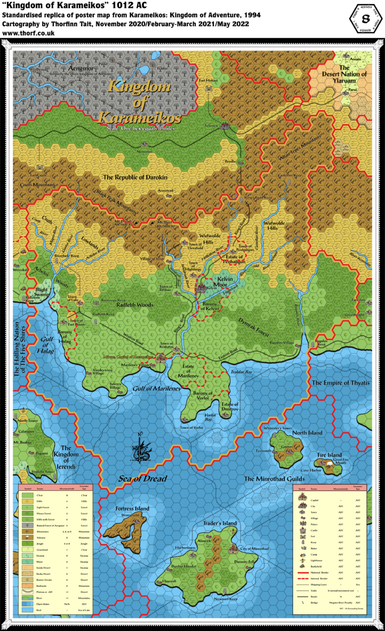 Karameikos 2E Karameikos, 8 mph | Atlas of Mystara