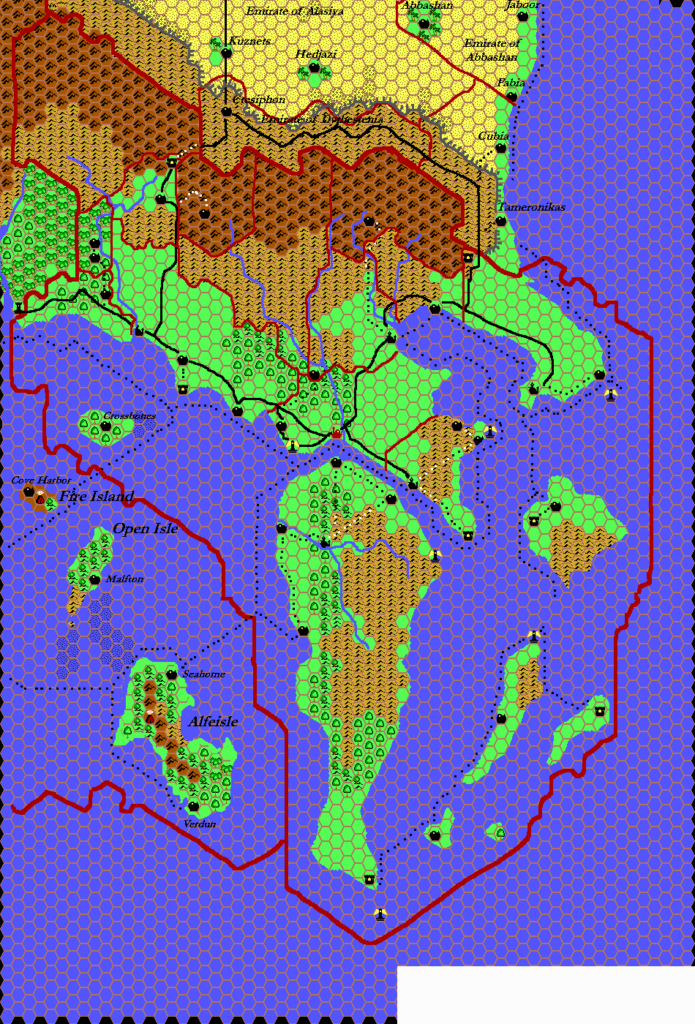 The Empire of Thyatis, 8 miles per hex by Thibault Sarlat, August 2000 ...