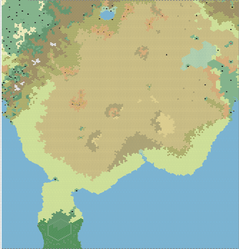 Thibault’s Great Waste, 8 miles per hex | Atlas of Mystara
