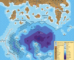 Sea of Dread Underwater 1984, 24 miles per hex | Atlas of Mystara