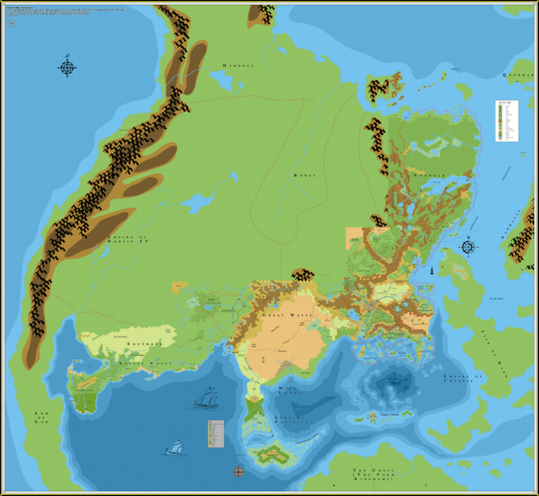 Brun, 24 miles per hex (1986) | Atlas of Mystara