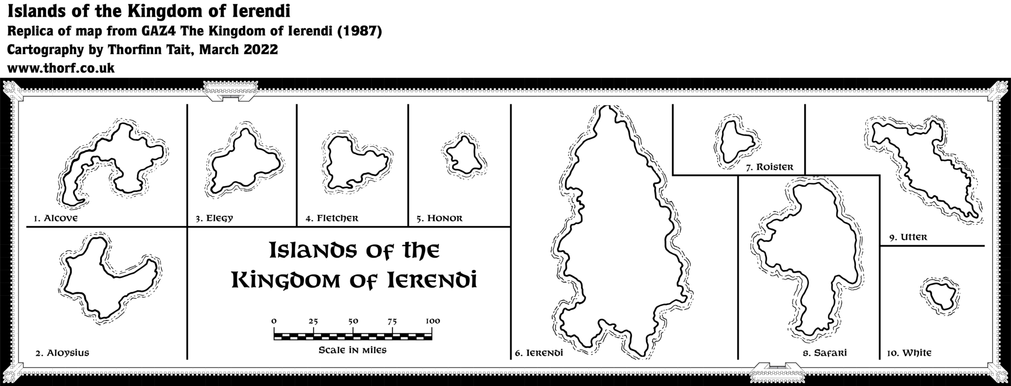 Replica of GAZ4 map of the Islands of the Kingdom of Ierendi | Atlas of ...