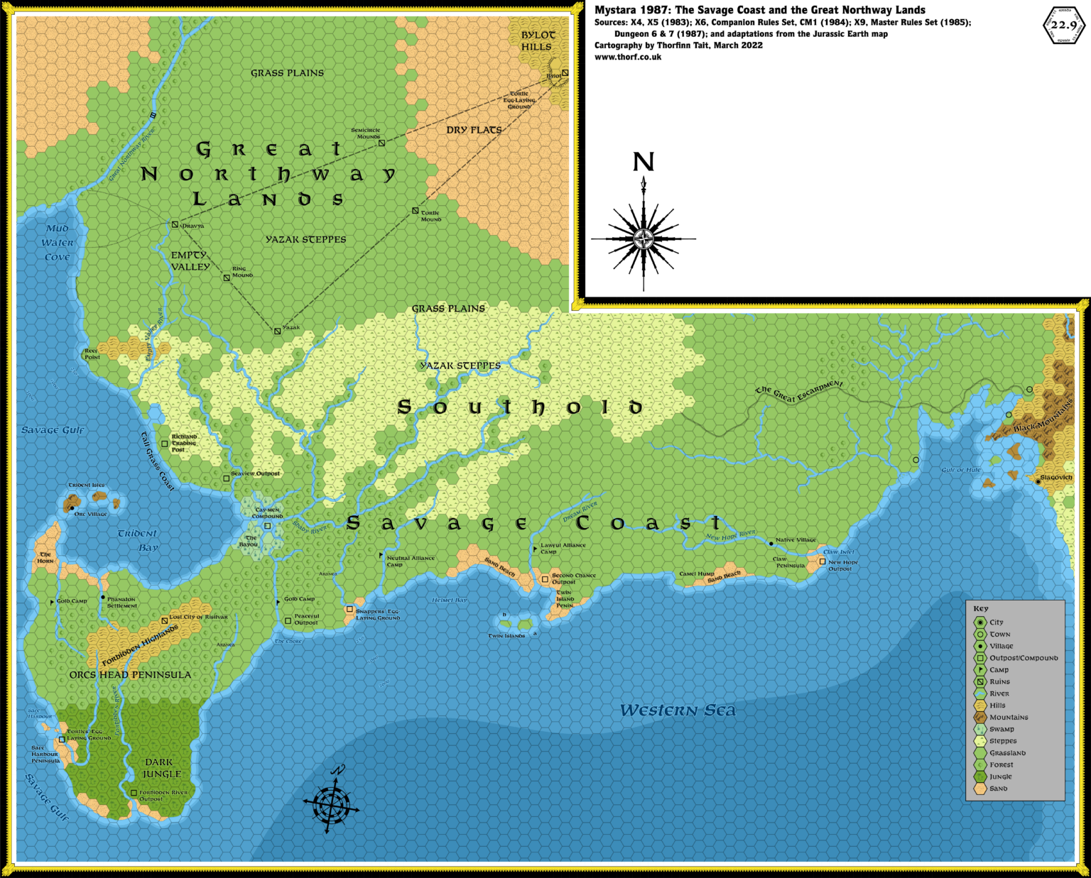 Savage Coast & Great Northway (1987) | Atlas of Mystara