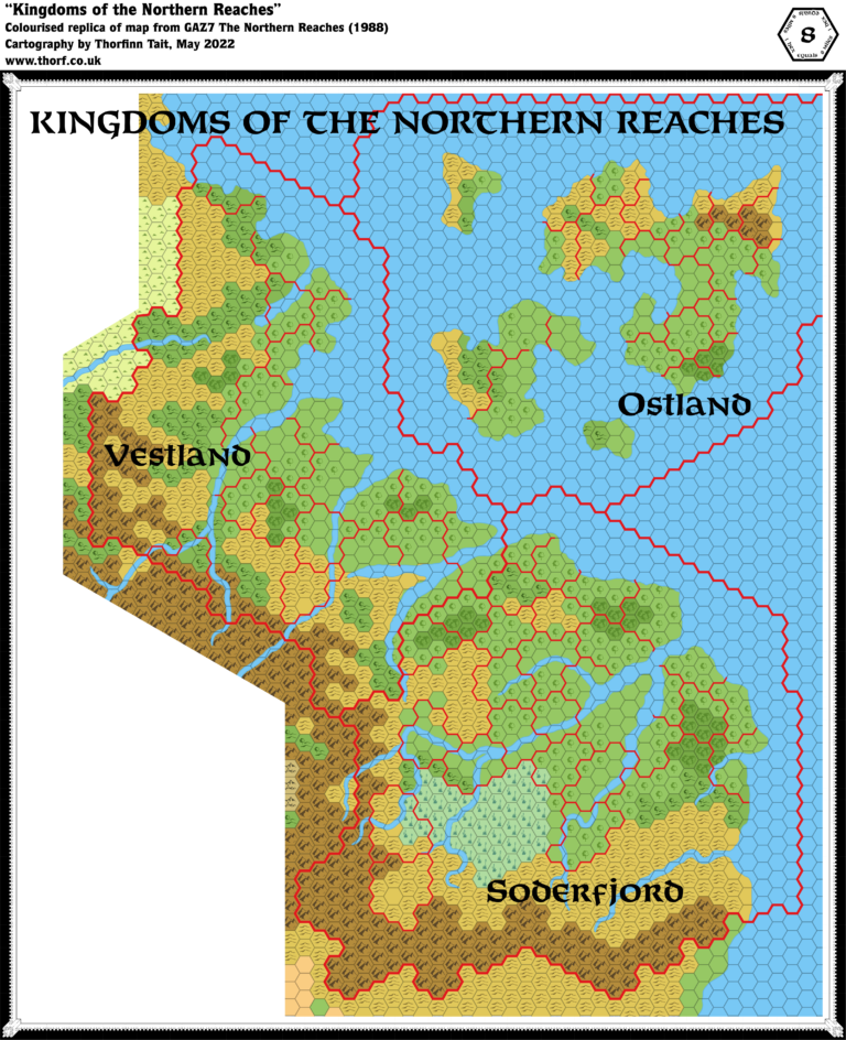 Northern Reaches, 8 miles per hex | Atlas of Mystara