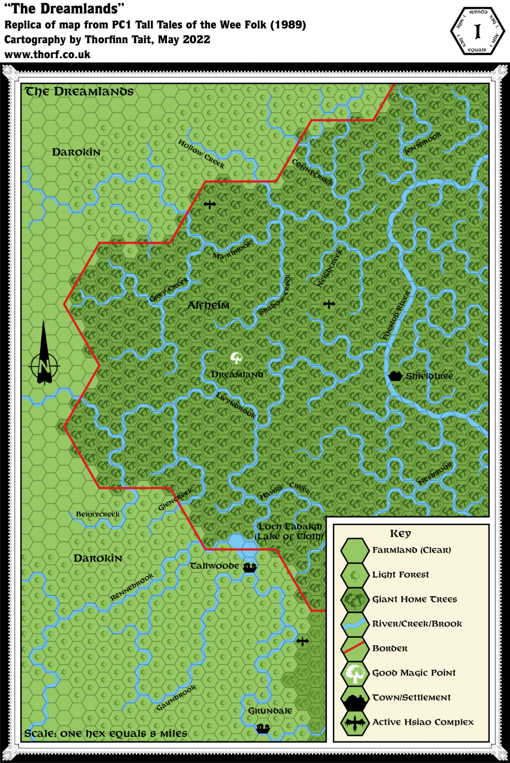 PC1 The Dreamlands, 1 mile per hex | Atlas of Mystara
