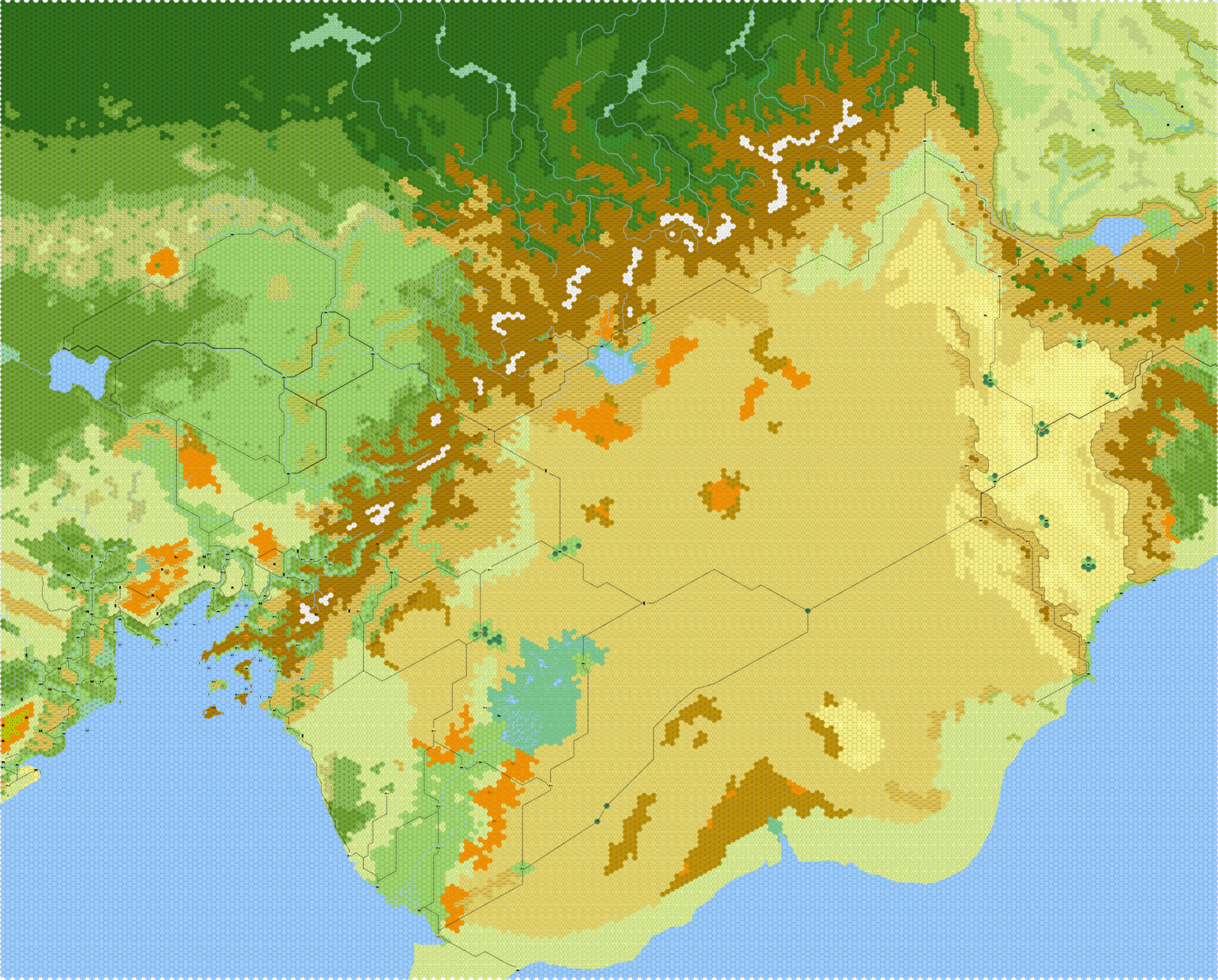 Anondson’s Great Waste & Hule, 8 mi / hex | Atlas of Mystara