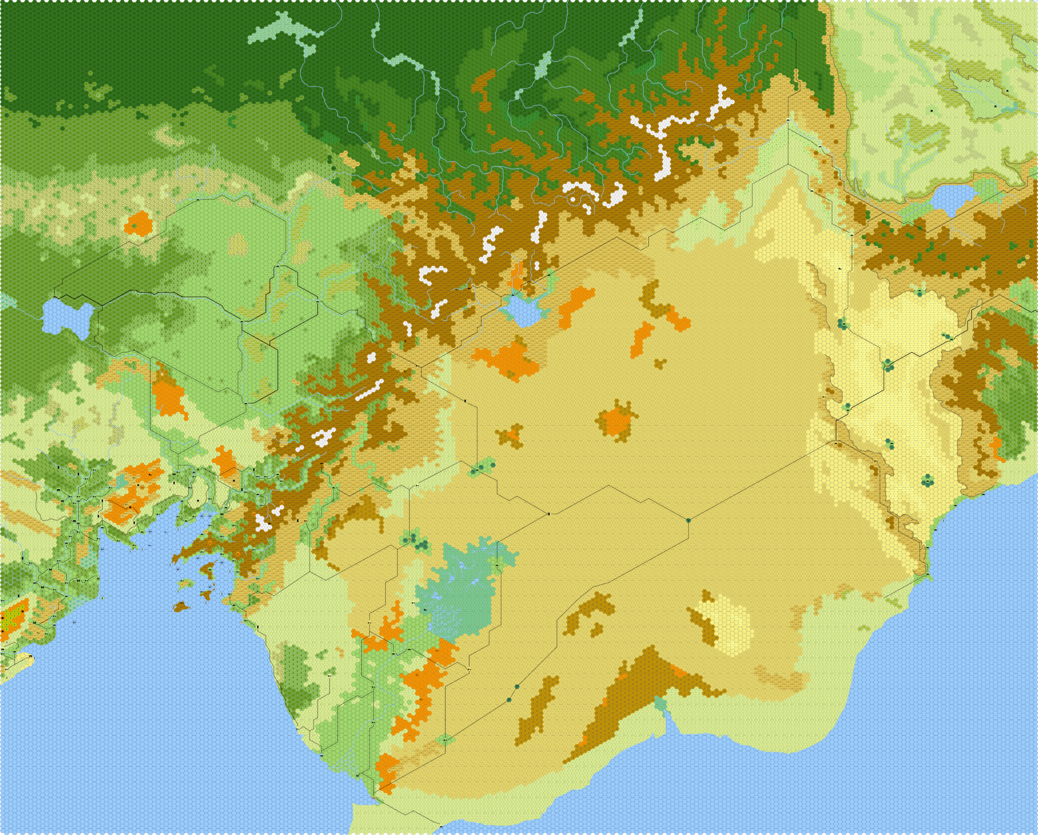 Anondson’s Great Waste & Hule, 8 mi / hex | Atlas of Mystara