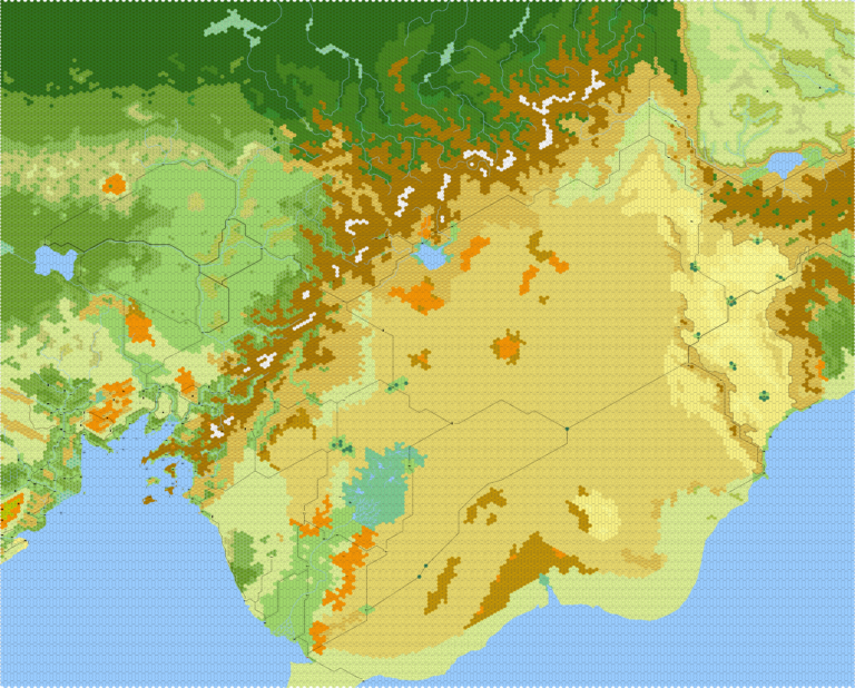 Anondson’s Great Waste & Hule, 8 mi / hex | Atlas of Mystara