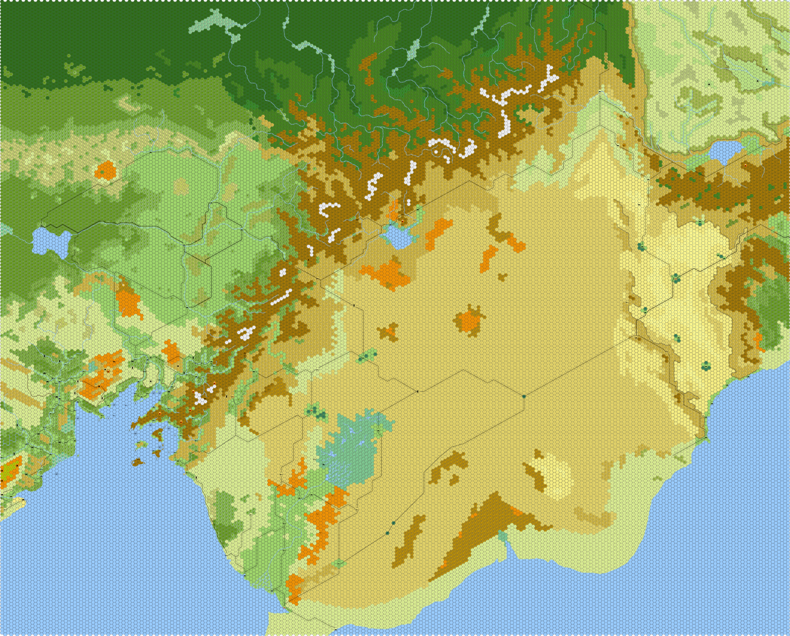 Anondson’s Great Waste & Hule, 8 mi / hex | Atlas of Mystara
