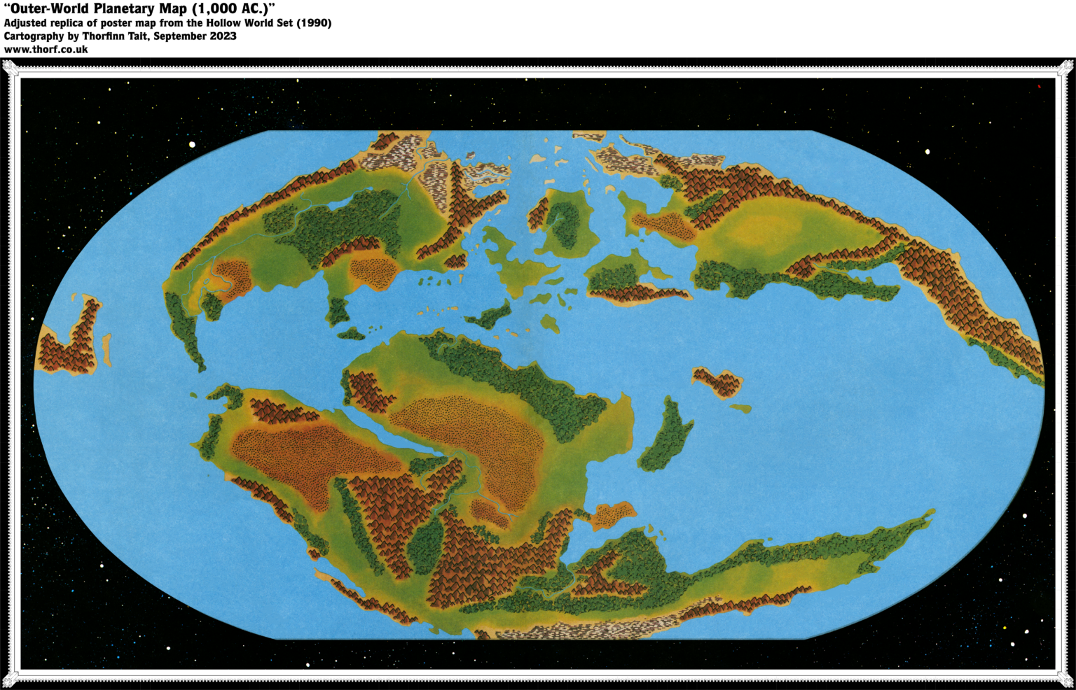 Hollow World Set Outer World Map | Atlas of Mystara