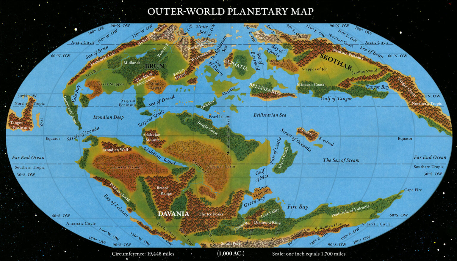 Hollow World Set Outer World Planetary Map v2 | Atlas of Mystara