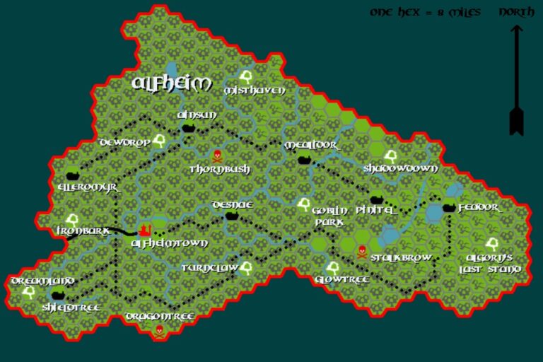 Alfheim, 8 miles per hex | Atlas of Mystara
