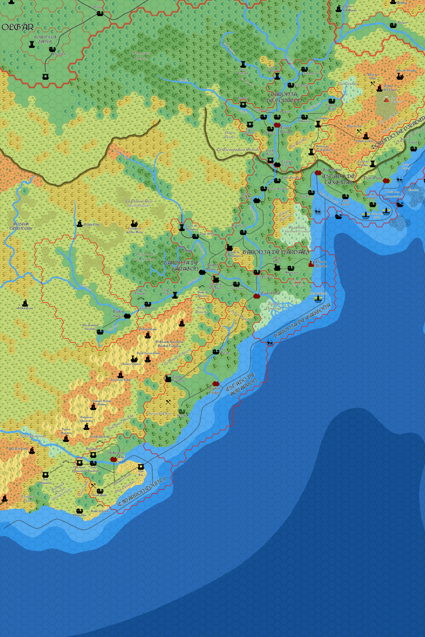 Mark’s Western Gulf of Hule, 8 miles per hex v2 | Atlas of Mystara