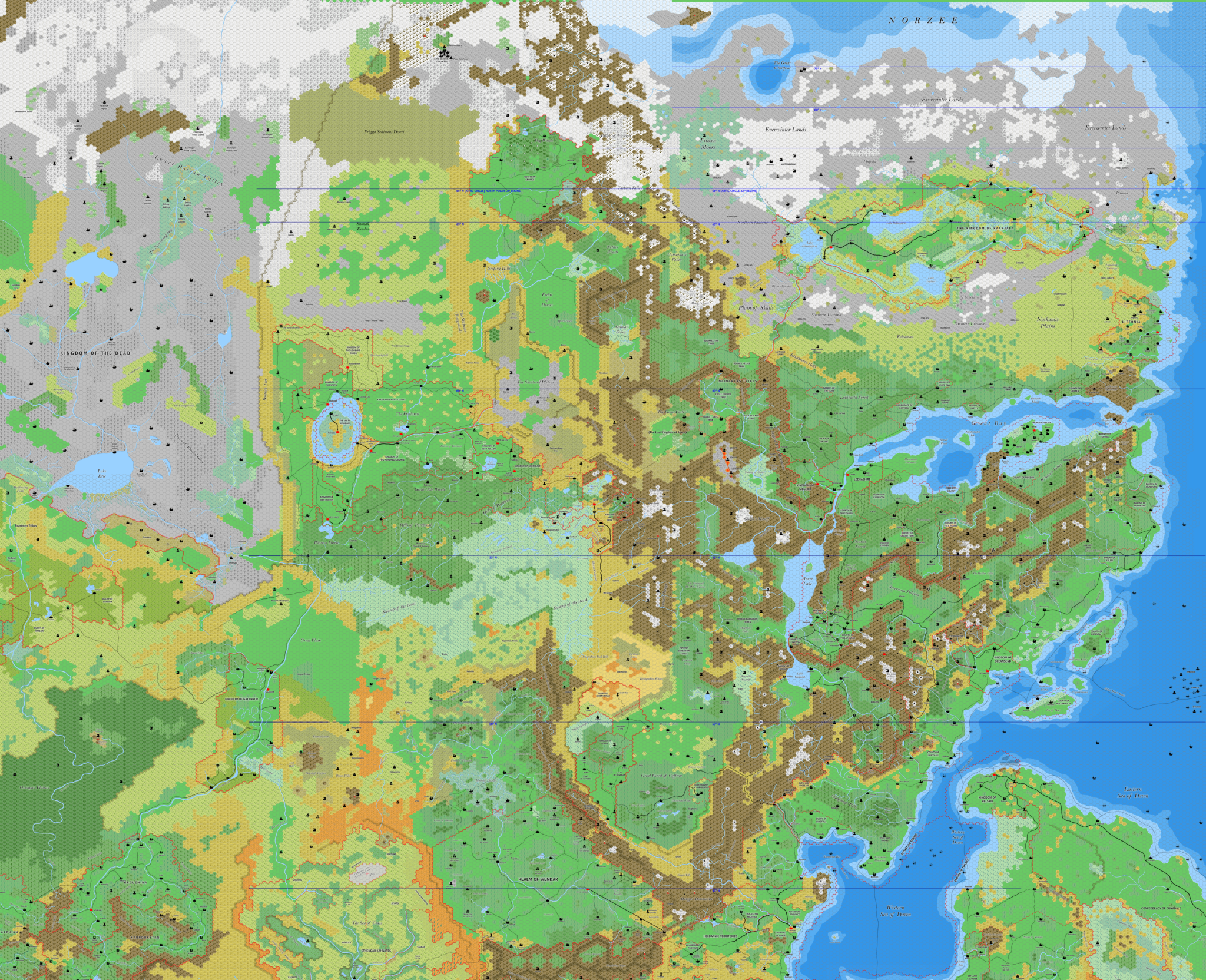 Northeastern Brun, 8 miles per hex by Jose Ignacio Ramos Lomelin ...